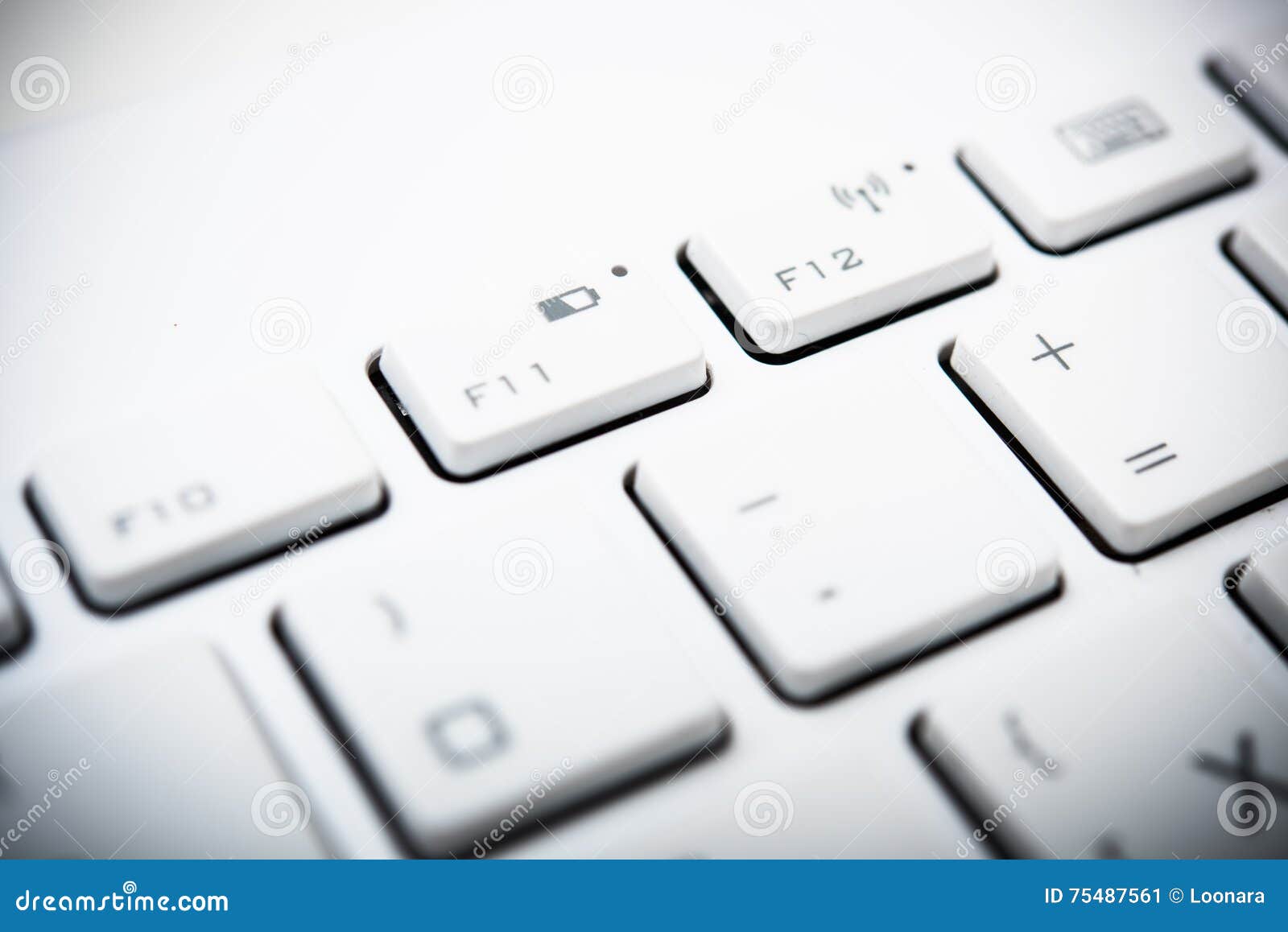 New Computer Keyboard with White Keys Stock Image - Image of work ...