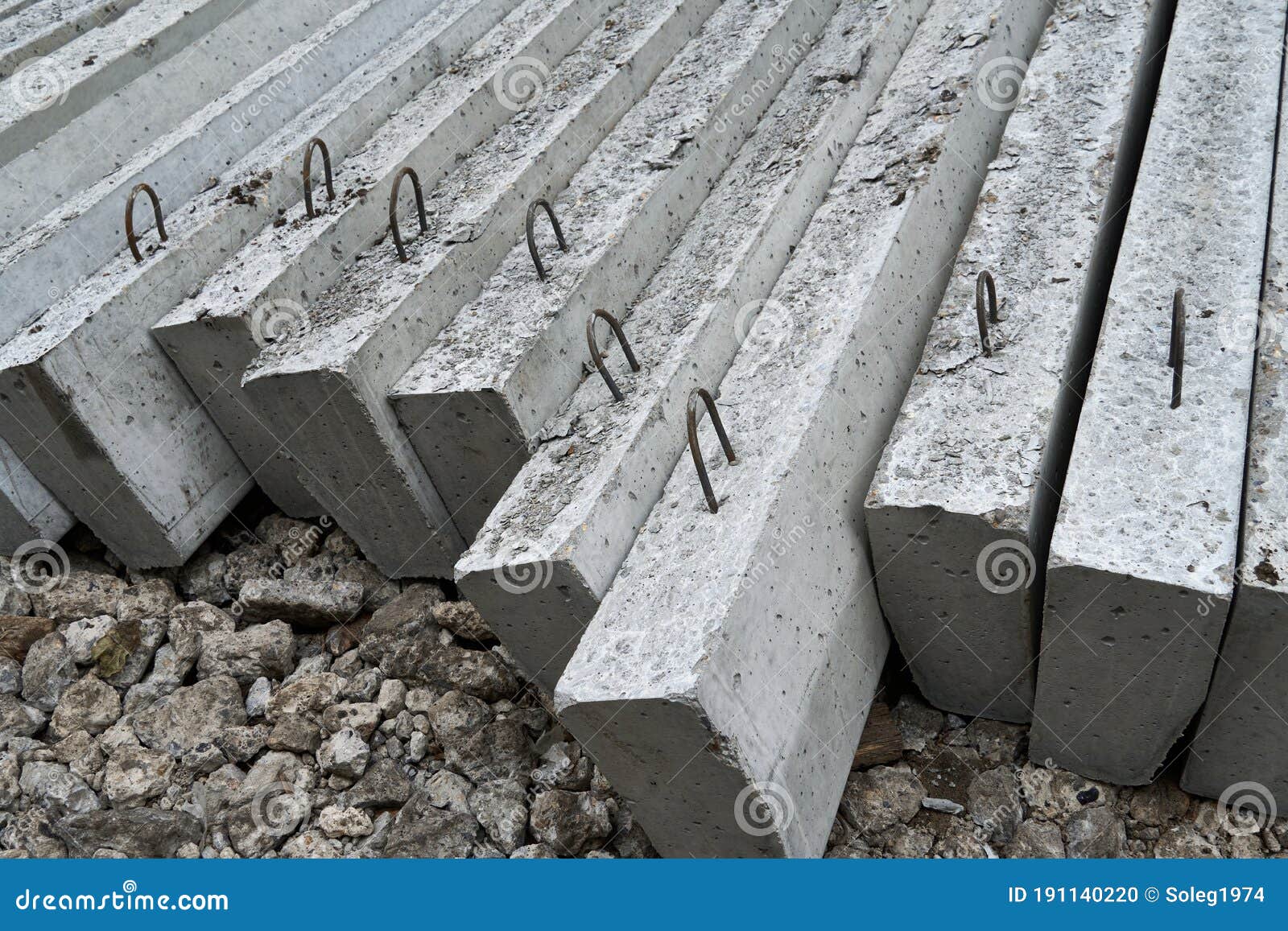 New Concrete Blocks and Curbs for Road Construction Stock Photo - Image ...