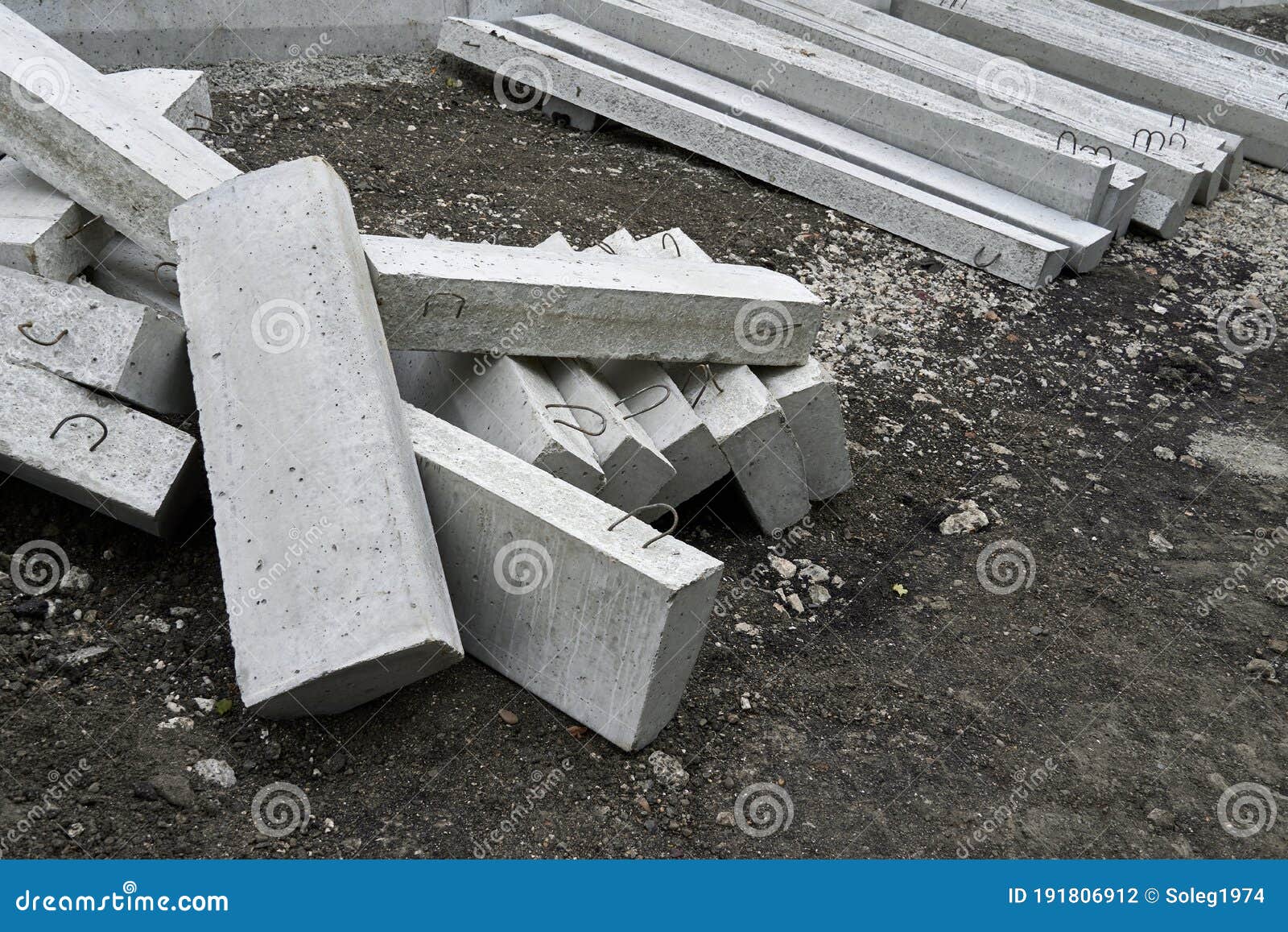 New Concrete Blocks and Curbs for Road Construction Stock Photo - Image ...