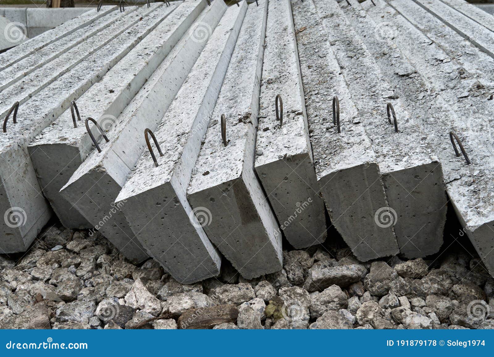 New Concrete Blocks and Curbs for Road Construction Stock Photo - Image ...