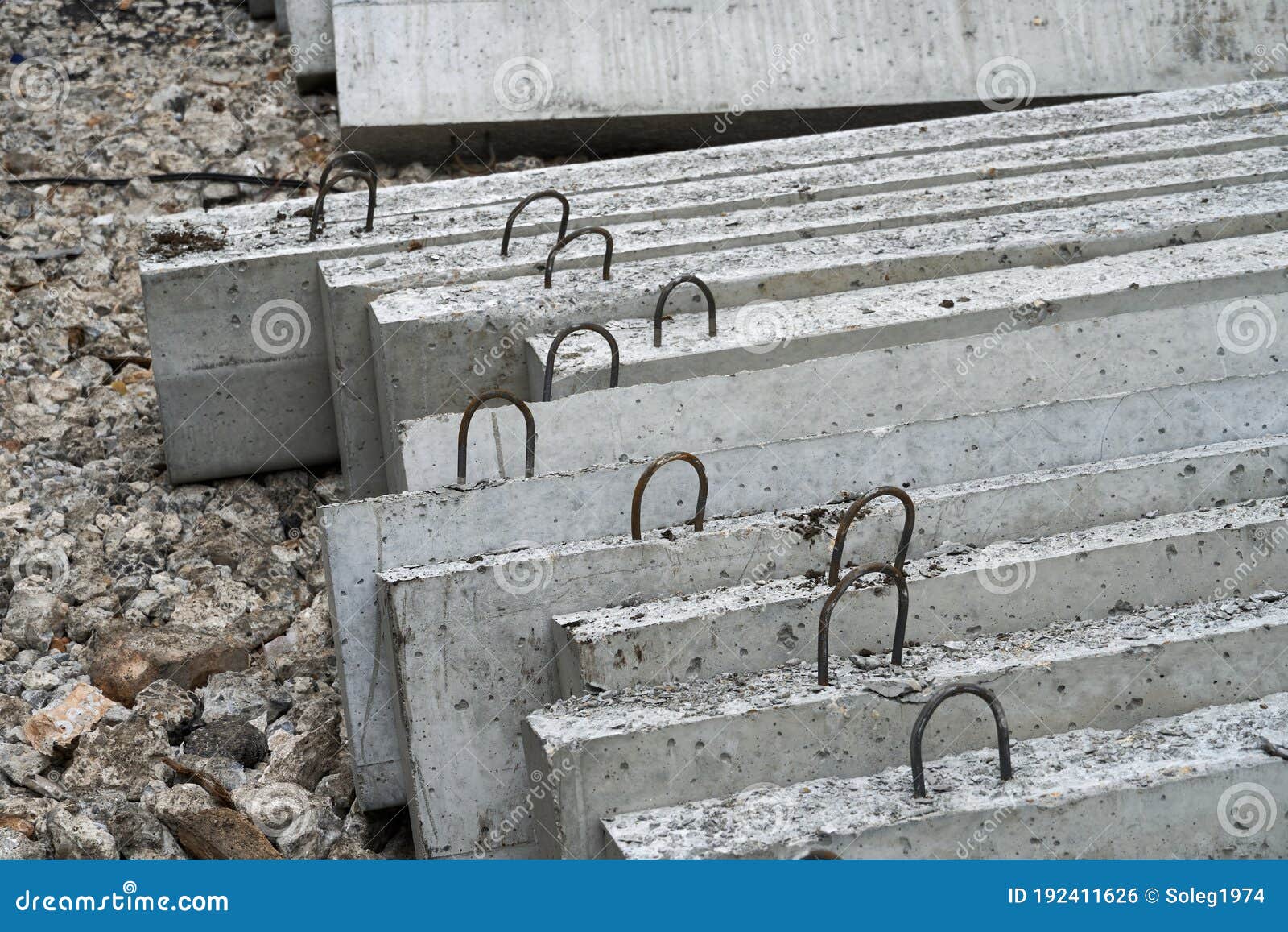 New Concrete Blocks and Curbs for Road Construction Stock Photo - Image ...