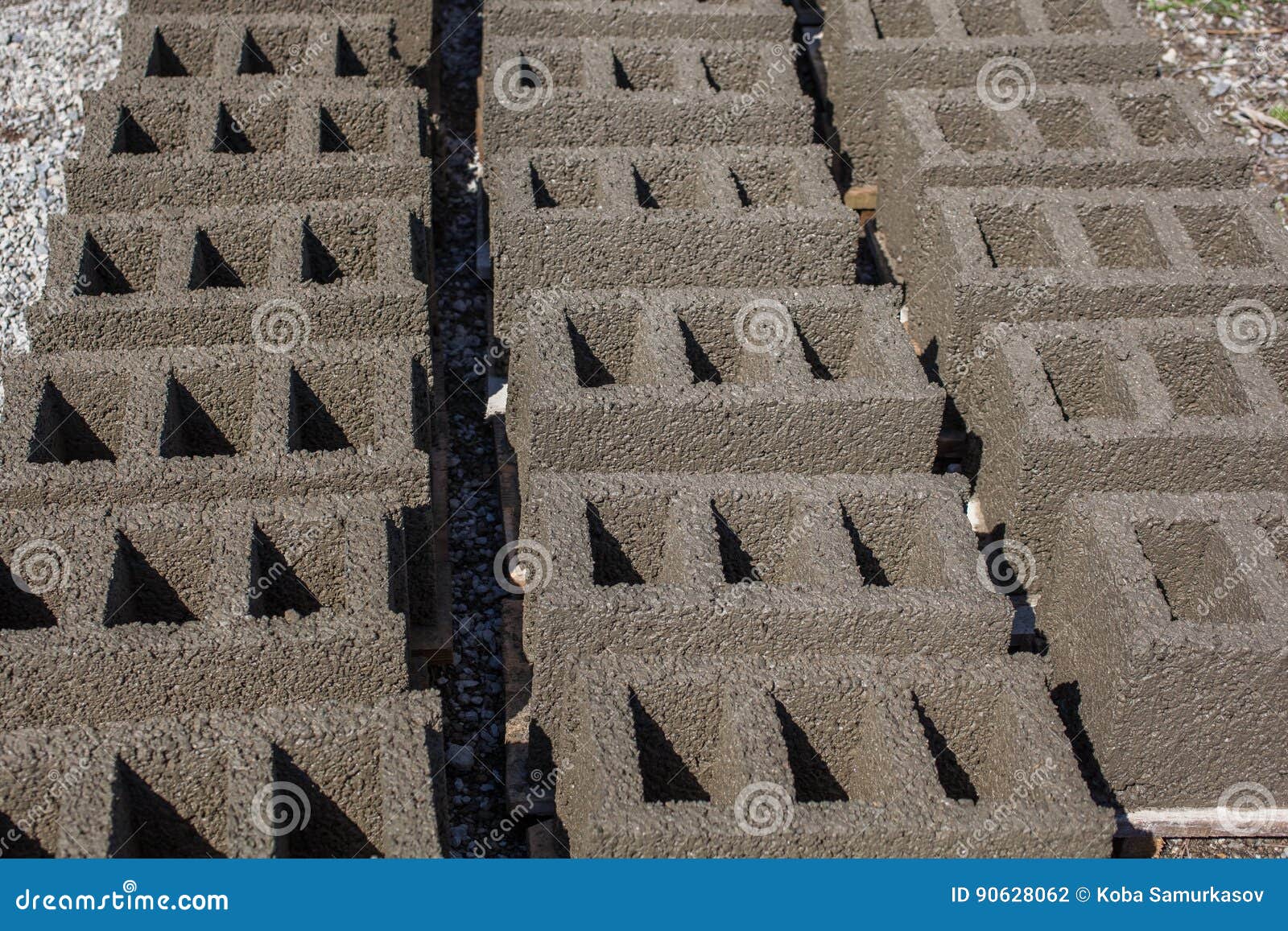 New Concrete Blocks in the Open Air Stock Photo - Image of weight ...