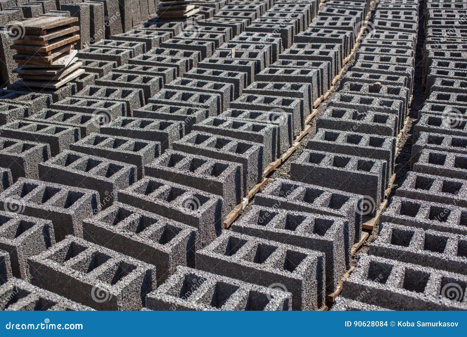 New Concrete Blocks in the Open Air Stock Photo - Image of weight ...