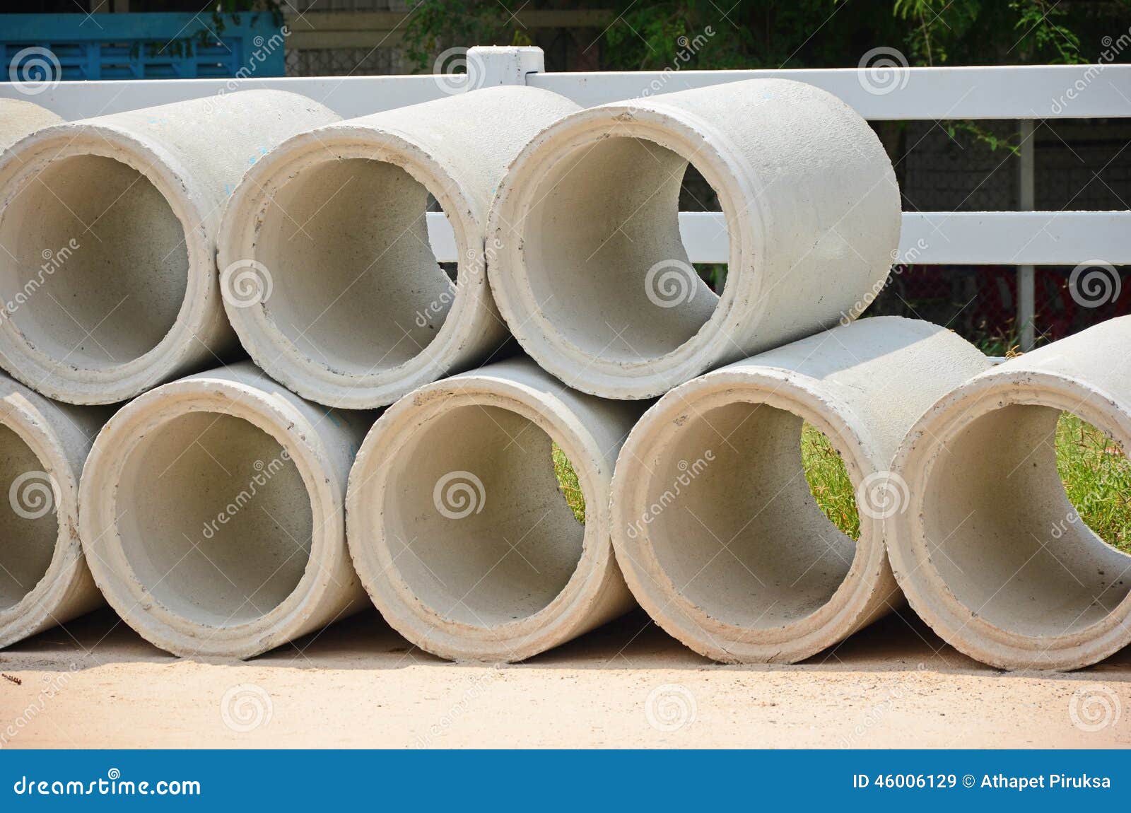 Concrete Culverts Stacked In Rows Royalty-Free Stock Photo ...