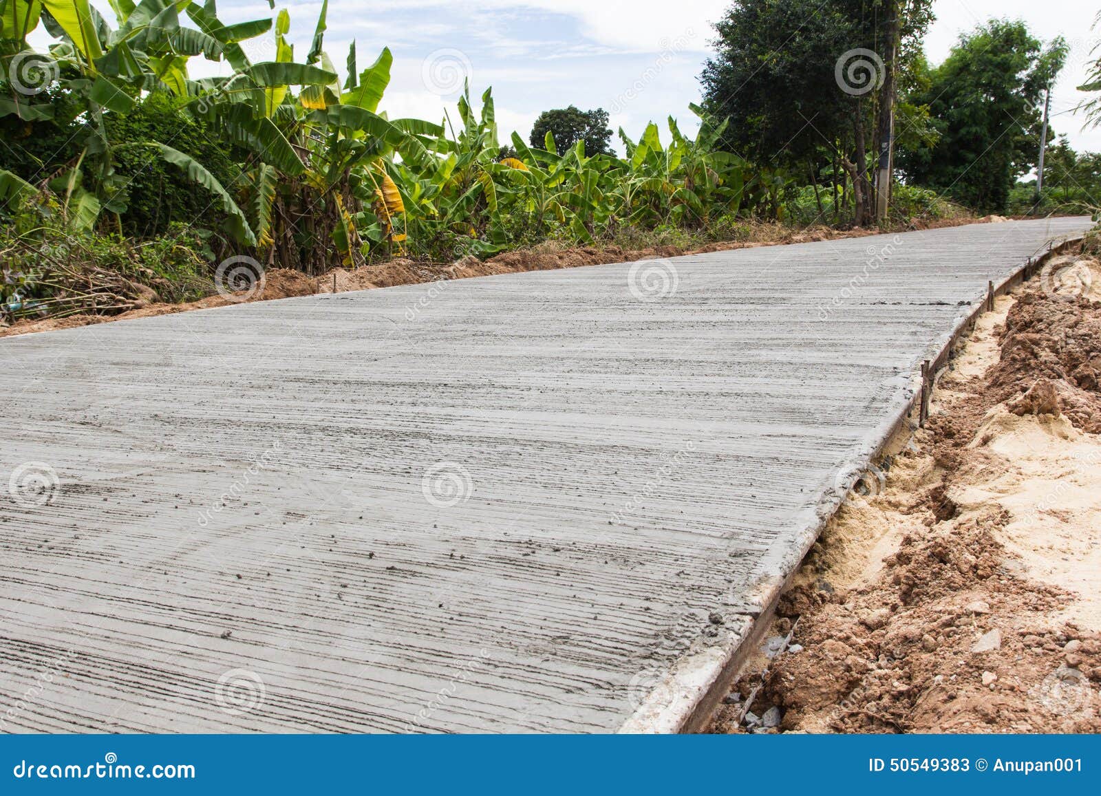 New Concrete Road Construction Stock Image - Image of concrete, gray ...