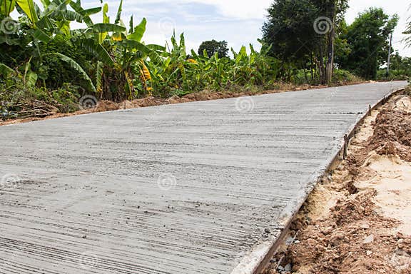 New Concrete Road Construction Stock Image - Image of concrete, gray ...