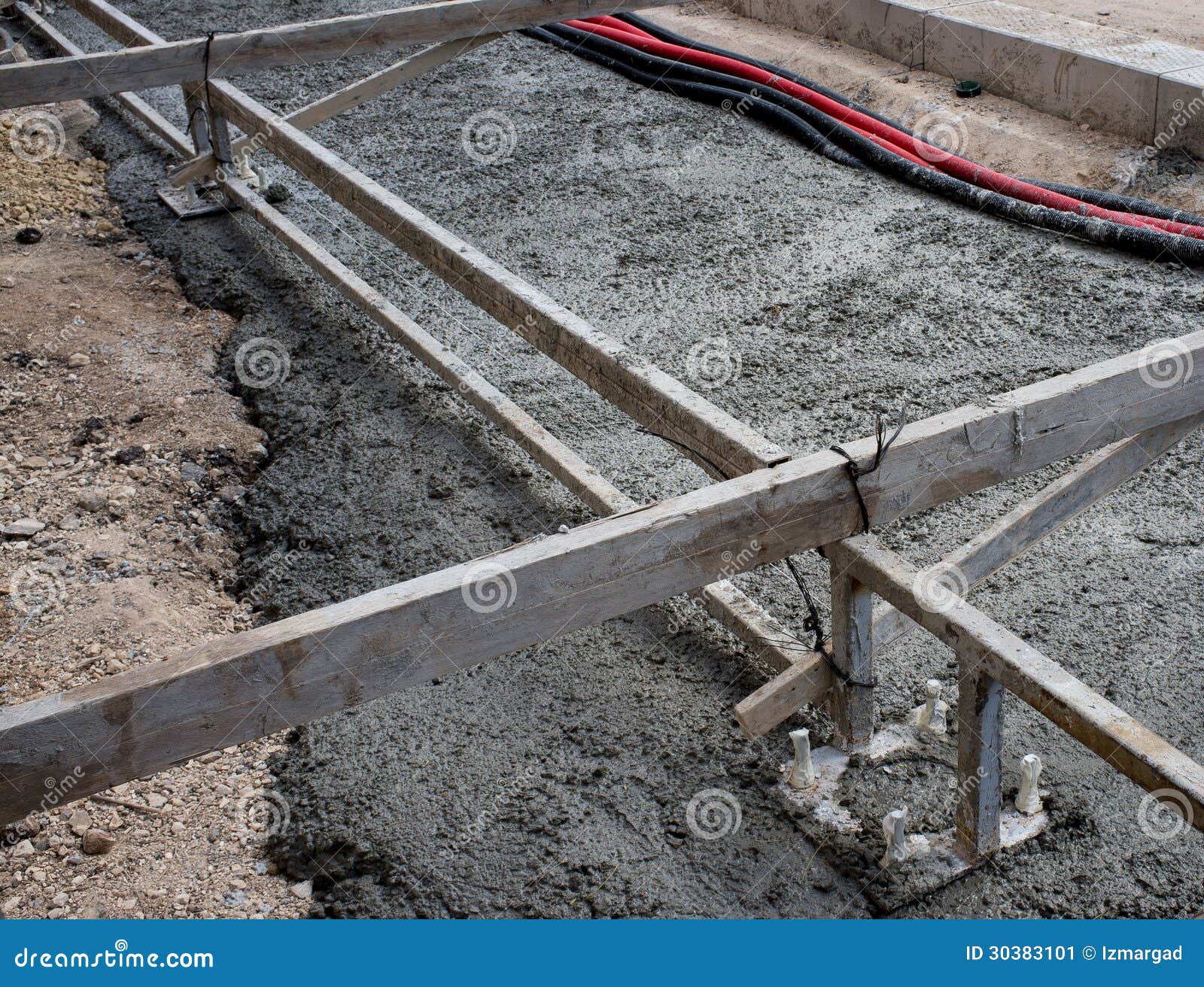 New Concrete Road Construction Stock Image - Image of rough, block ...