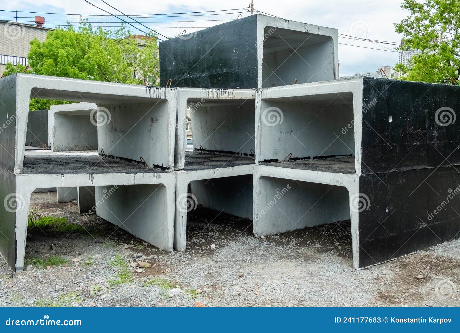 New Concrete Slabs at the Construction Site. the Concept of Urban ...