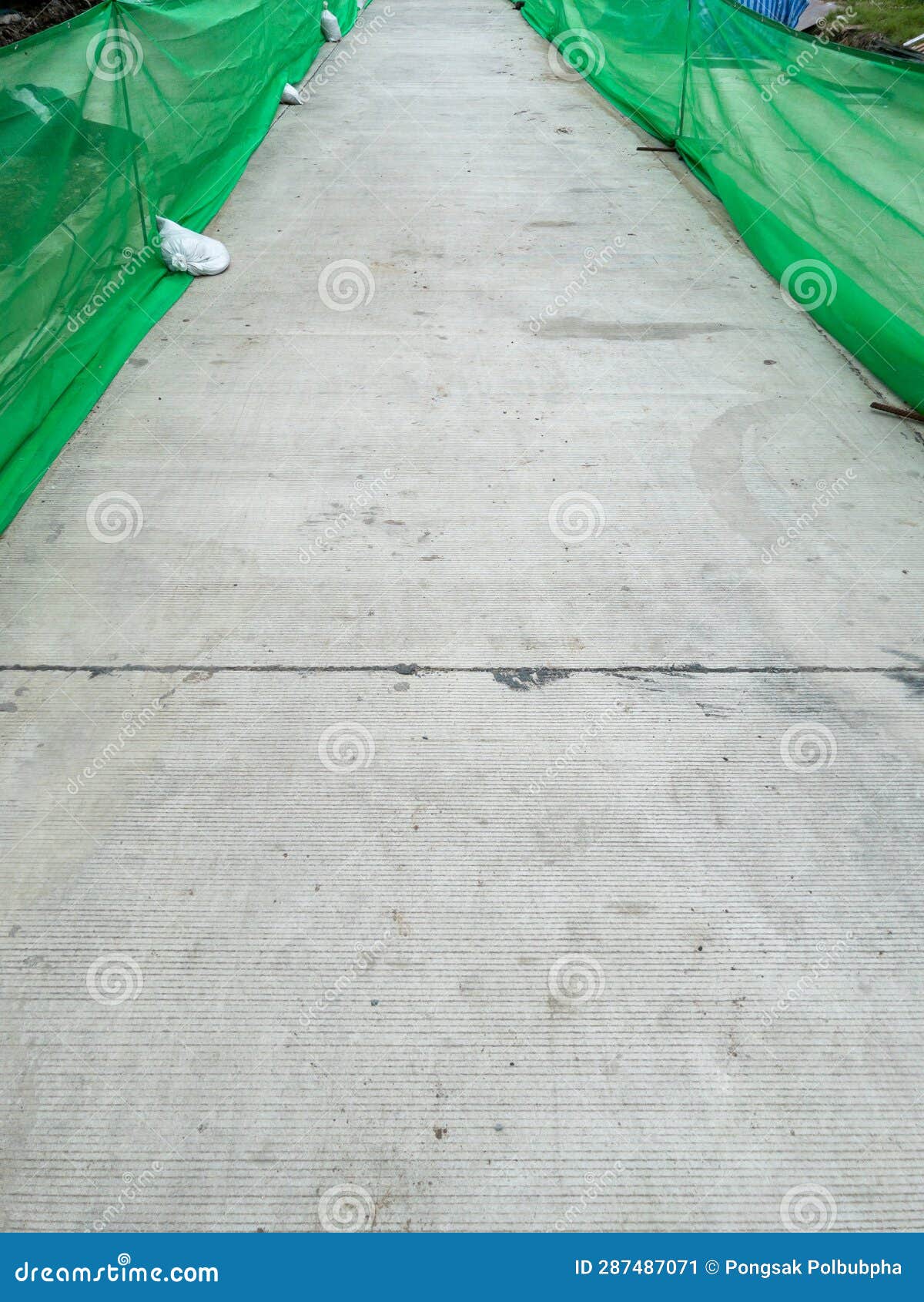 The New Concrete Walkway for Temporary Use Stock Image - Image of walk ...