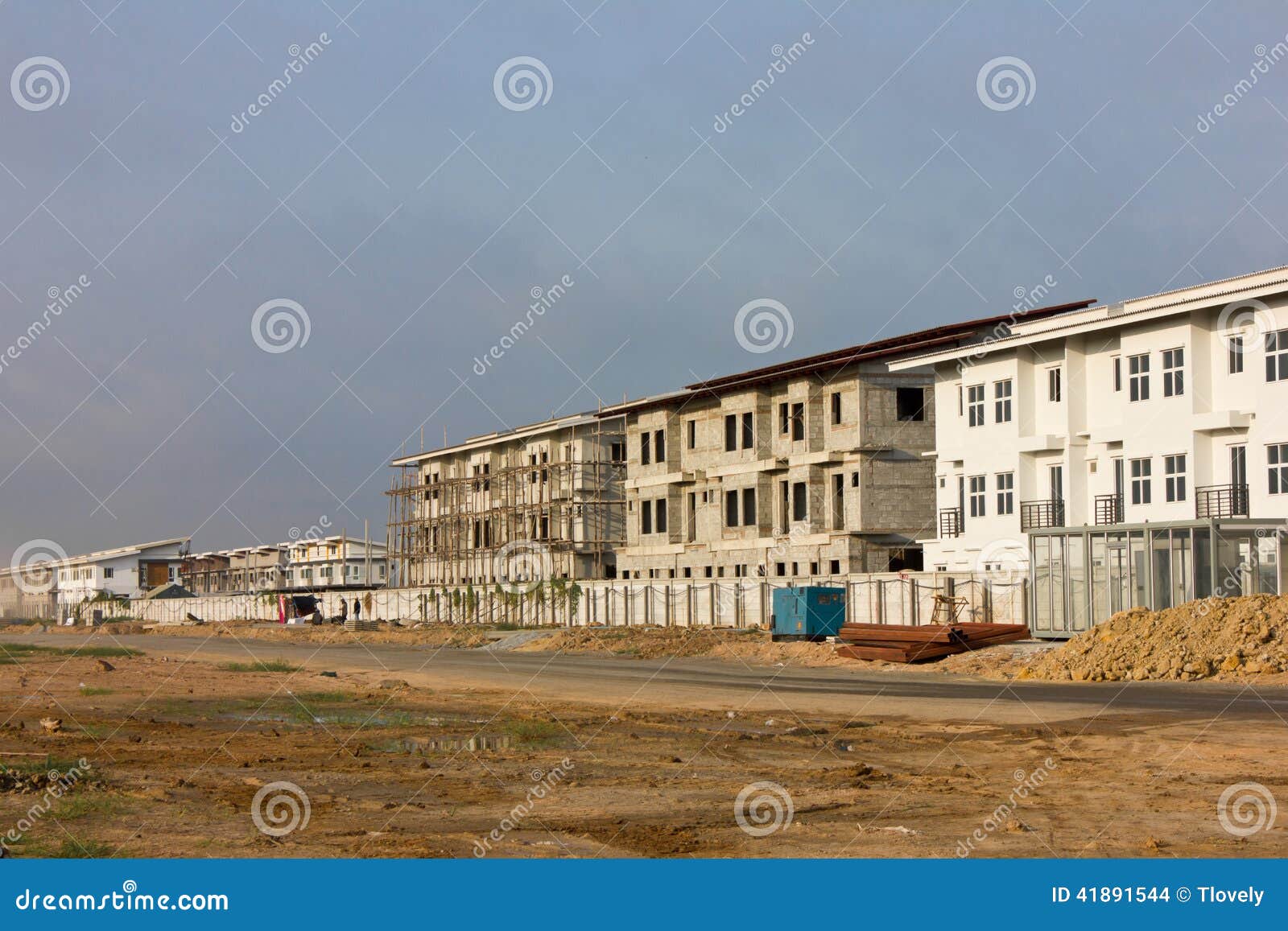 The New Condo Development Construction Stock Photo - Image of blue ...