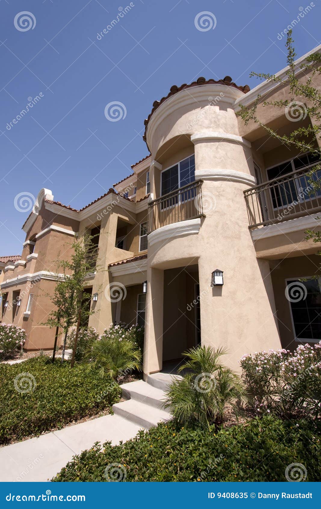 New condo home entrance stock image. Image of landscape - 9408635