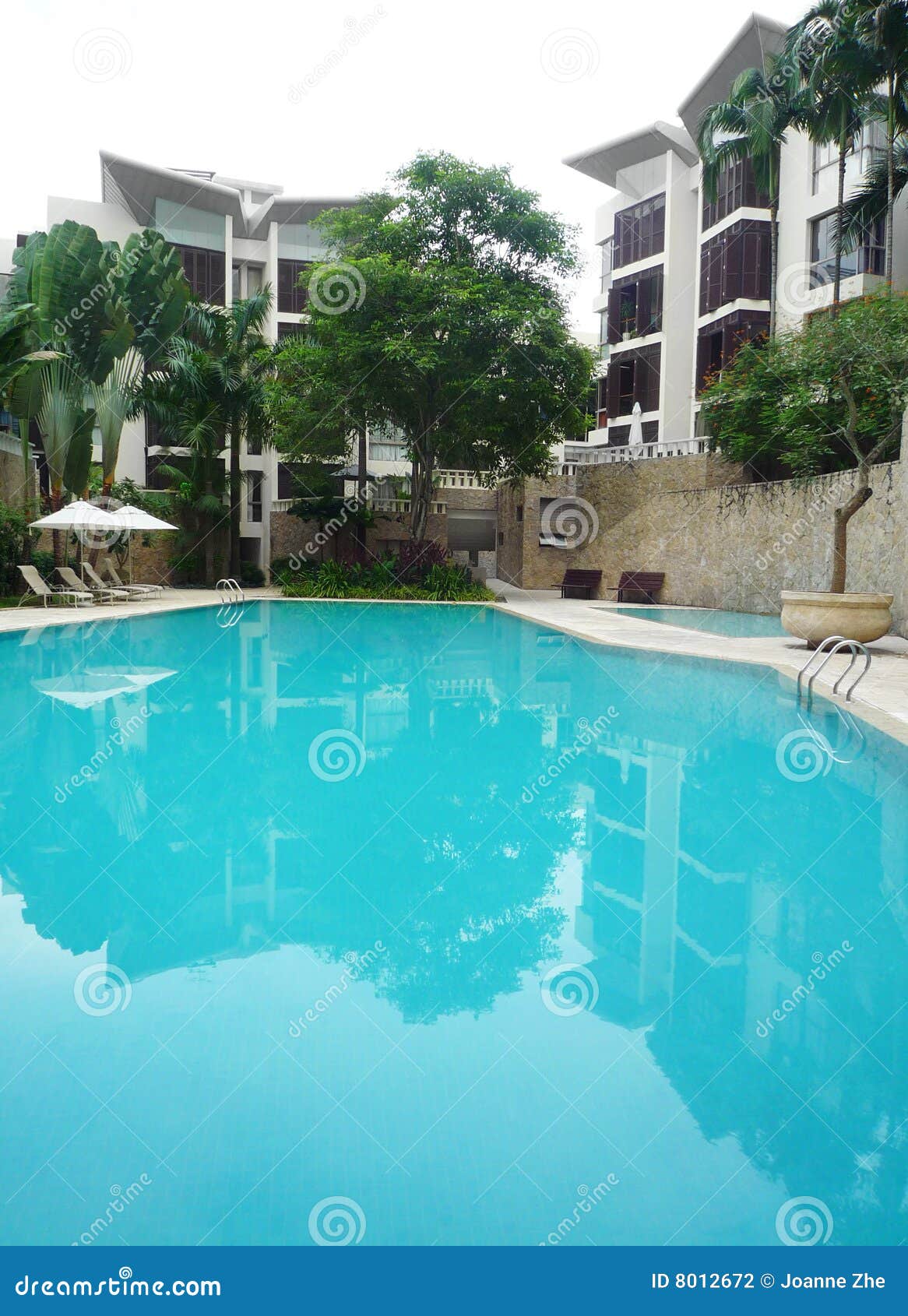 New Condominium Architecture & Pool Stock Photo - Image of estate ...