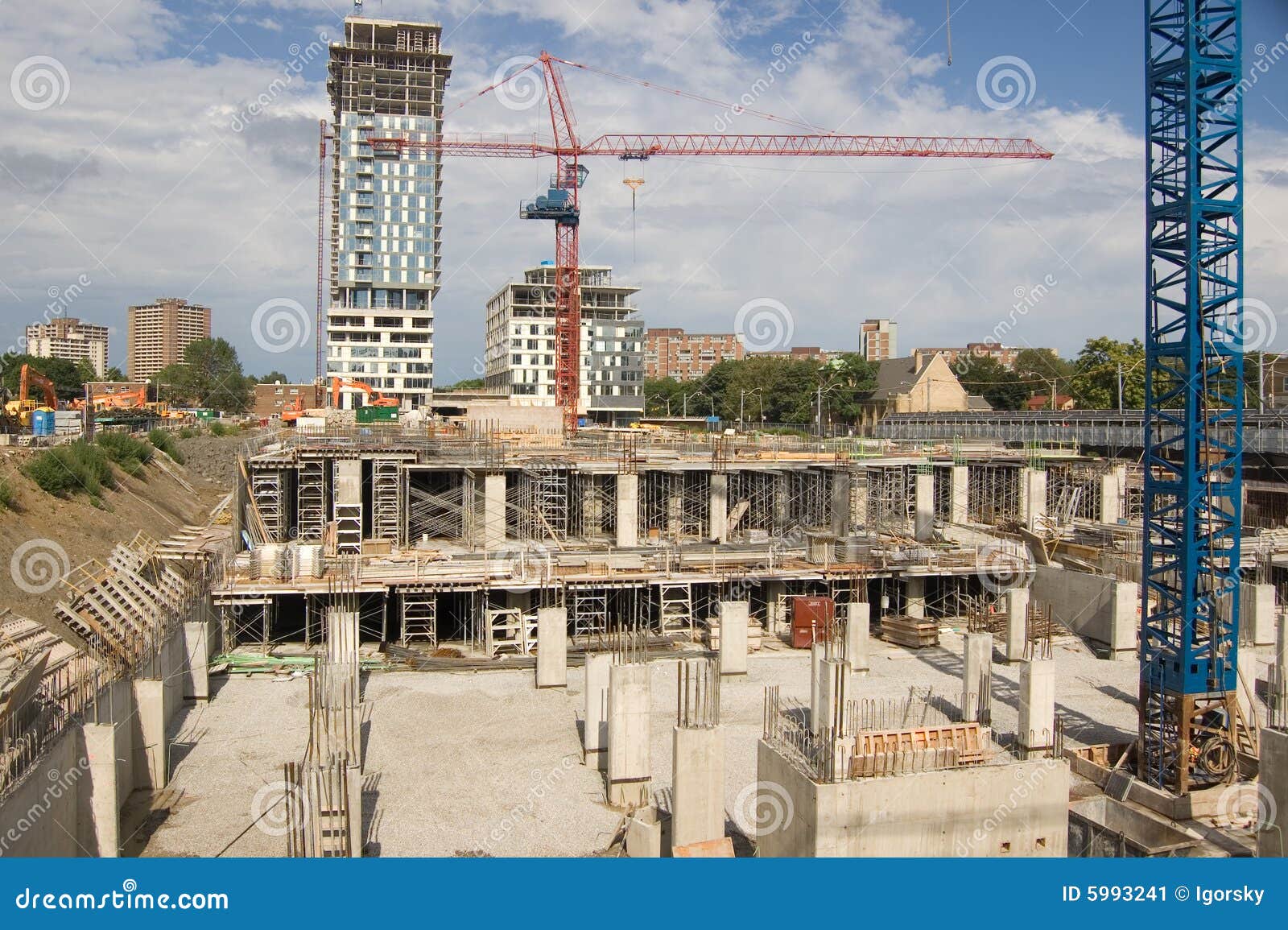 New constraction stock image. Image of city, wide, crane - 5993241