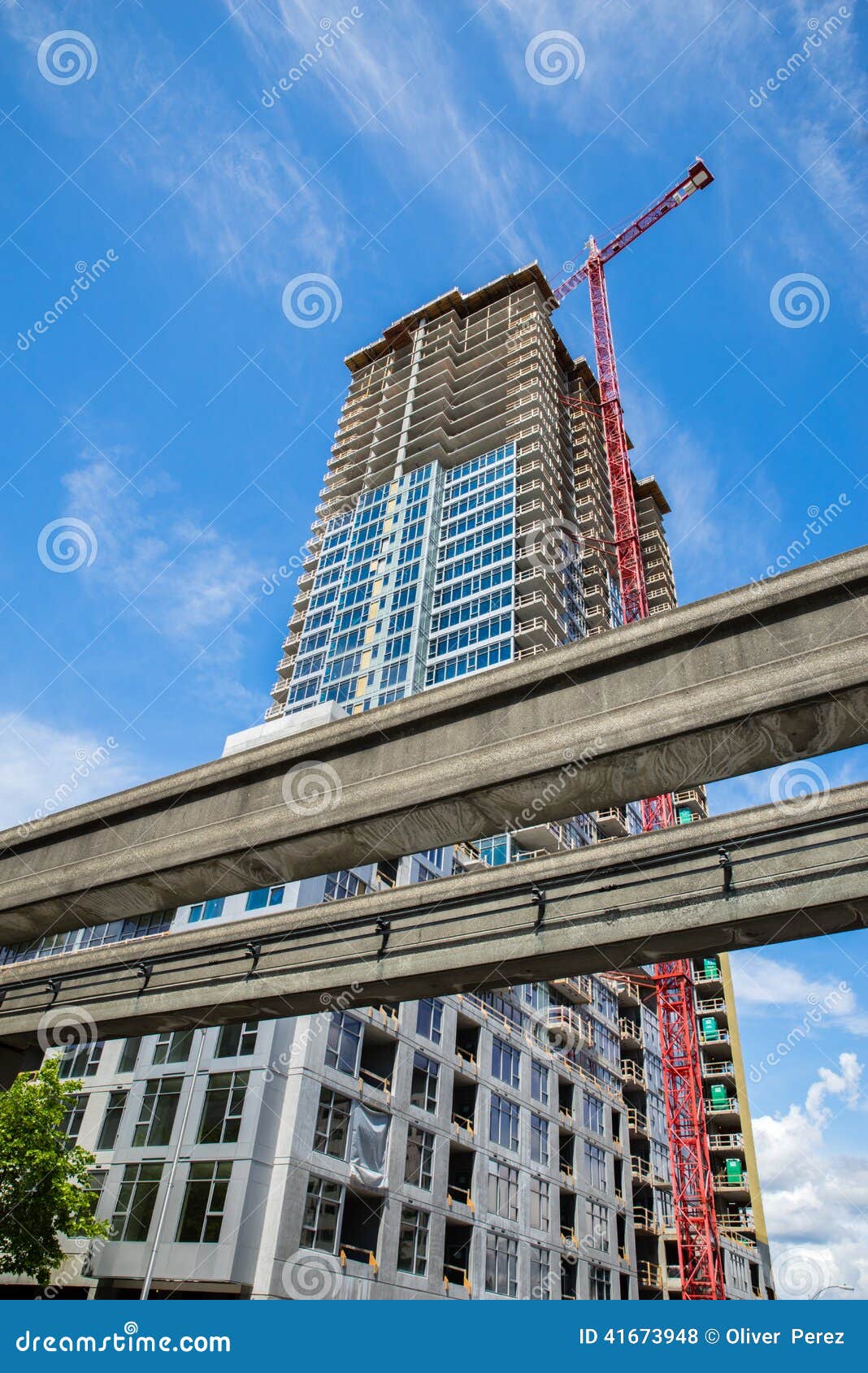 New Construction Being Built Next To the Transit Rails Stock Photo ...