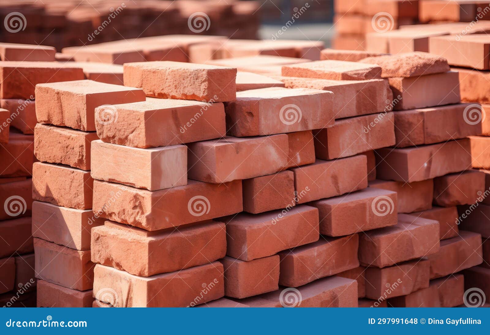 New Construction Bricks Piled High Stock Photo - Image of engineering ...