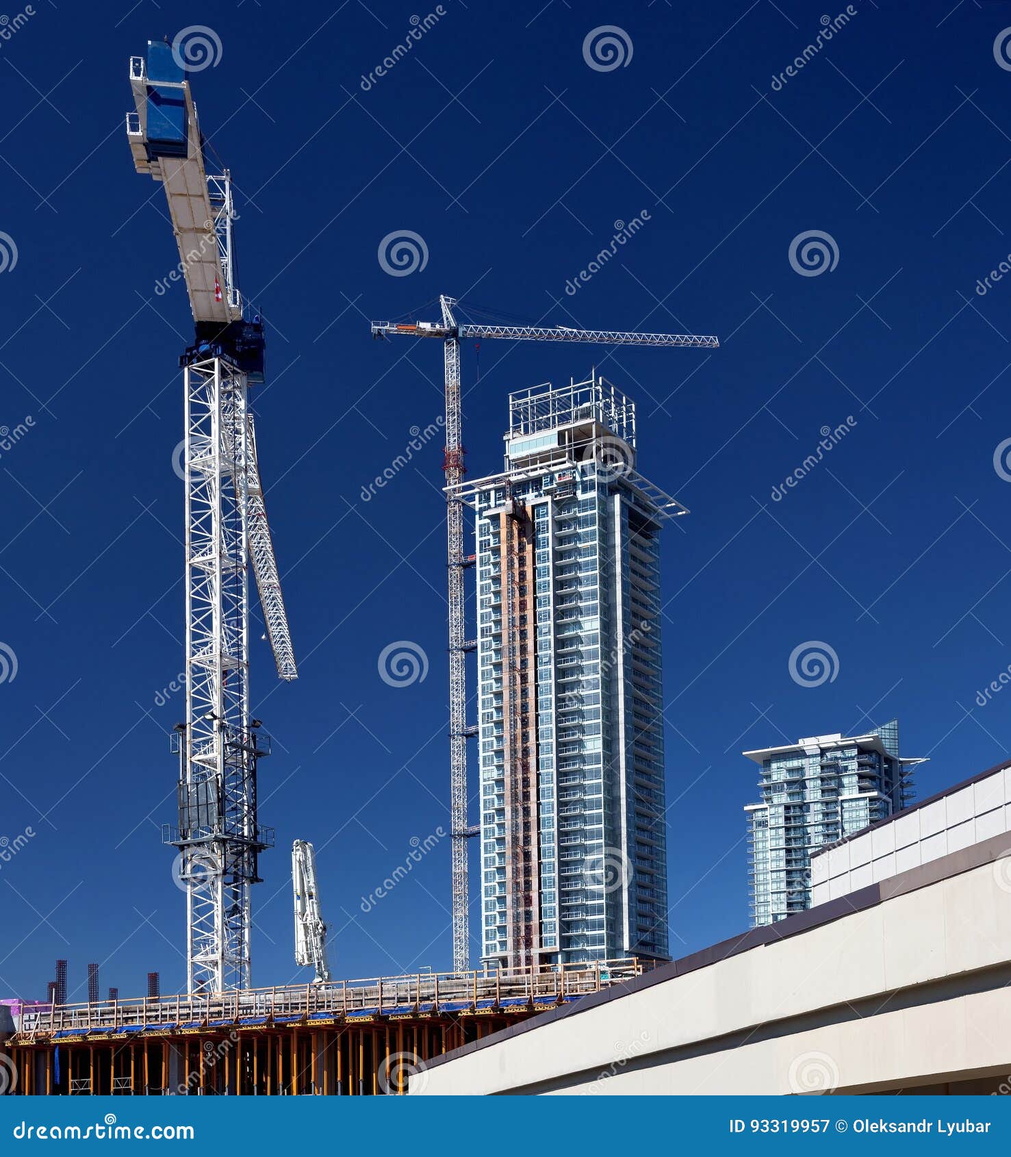 New Construction in Burnaby City Stock Image - Image of crane, building ...