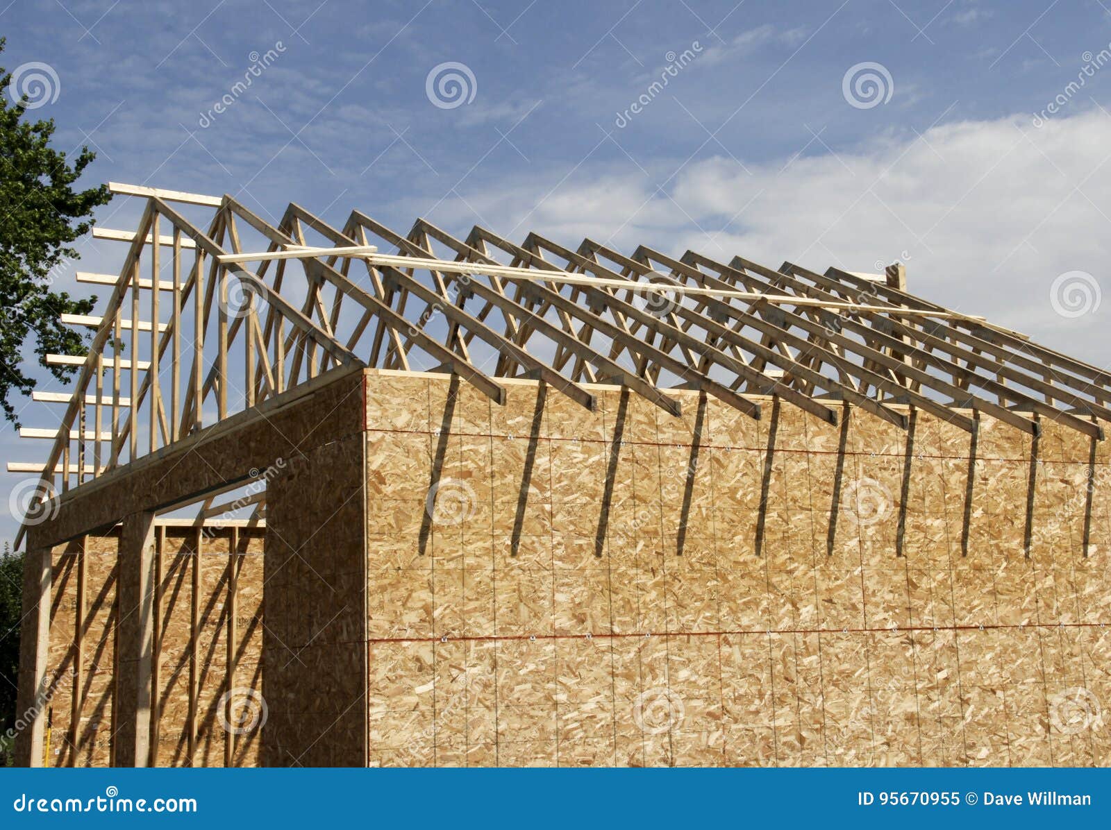 New Construction of a Detached Garage Stock Image - Image of wooden ...