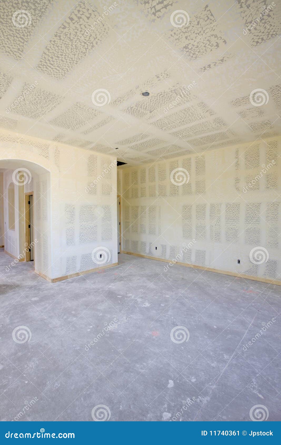 New Construction of Drywall Interior Stock Image - Image of interior ...