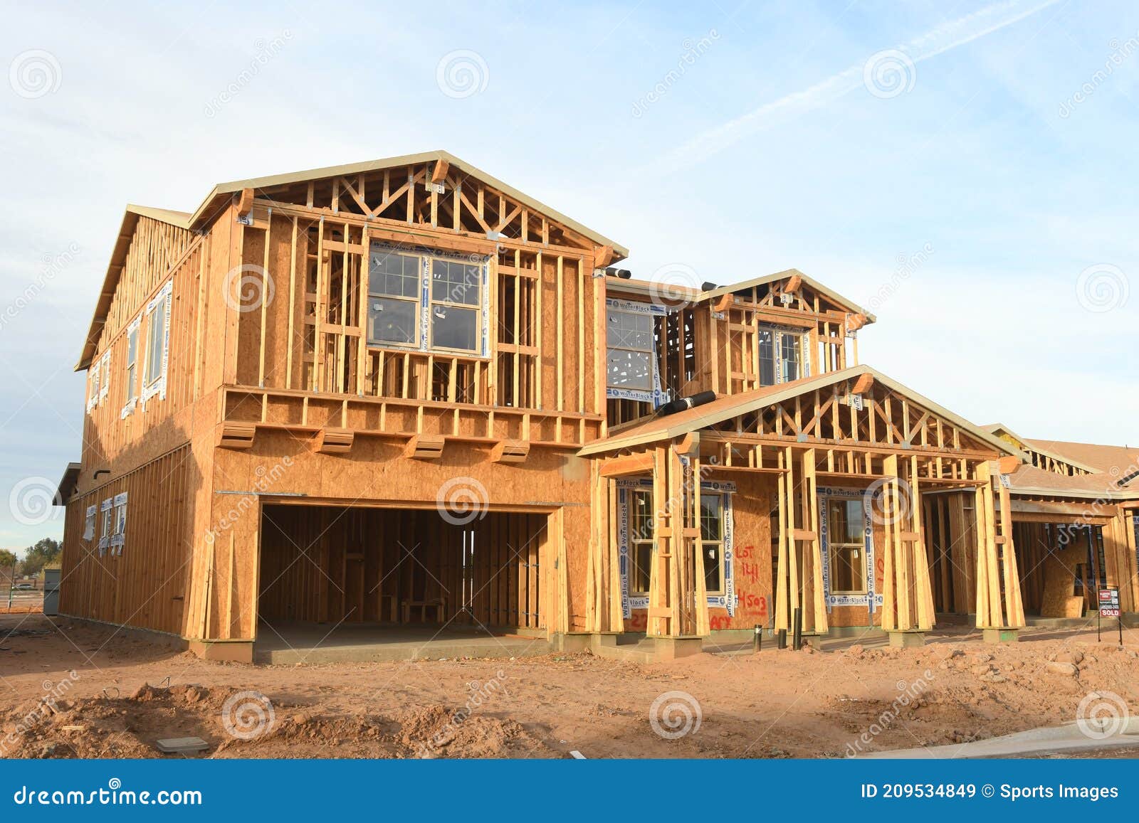 New Home Construction Framing in the Progress of Building a New House ...