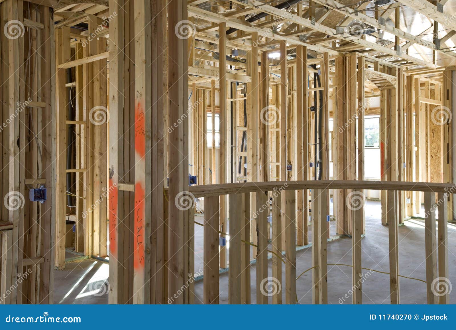 New Construction of Framing Interior Stock Photo - Image of interior ...