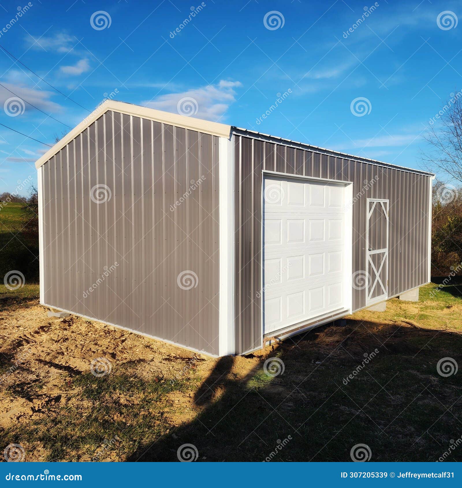 New construction gray barn stock image. Image of cons - 307205339