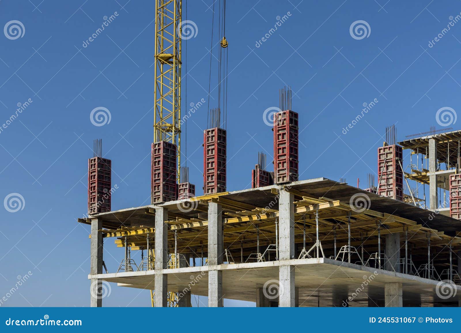 New Construction of High-rise Concrete Building Stock Image - Image of ...
