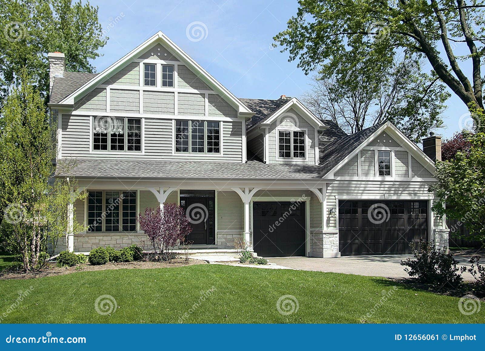 New Construction Home in Spring Stock Image - Image of modern ...