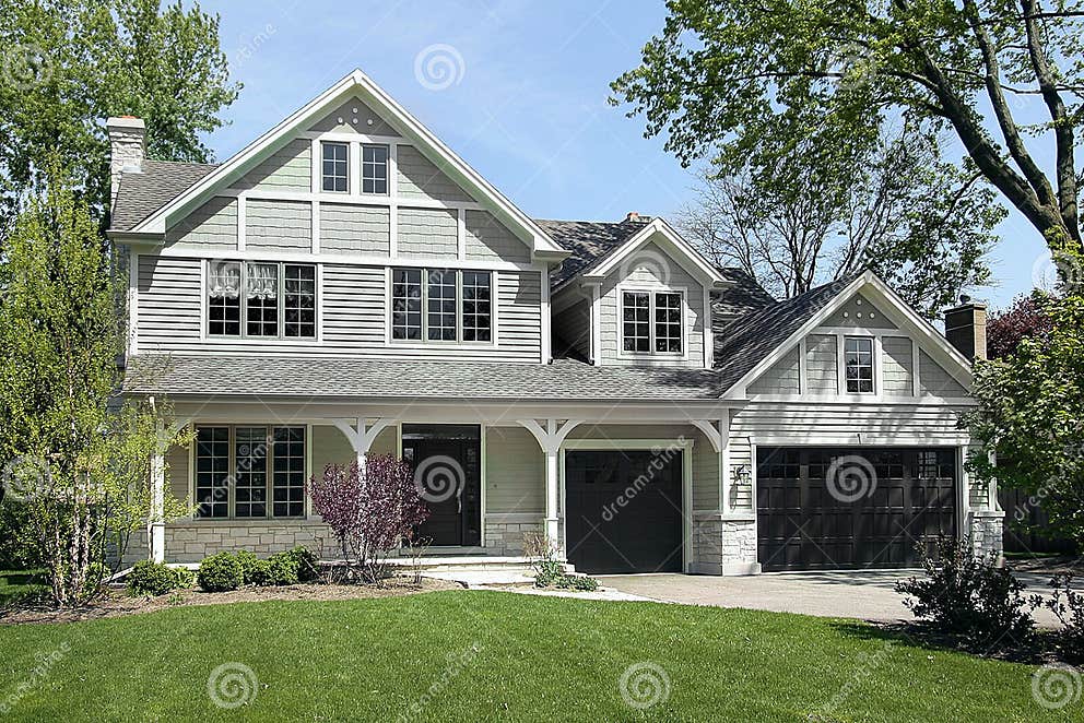 New Construction Home in Spring Stock Image - Image of modern ...