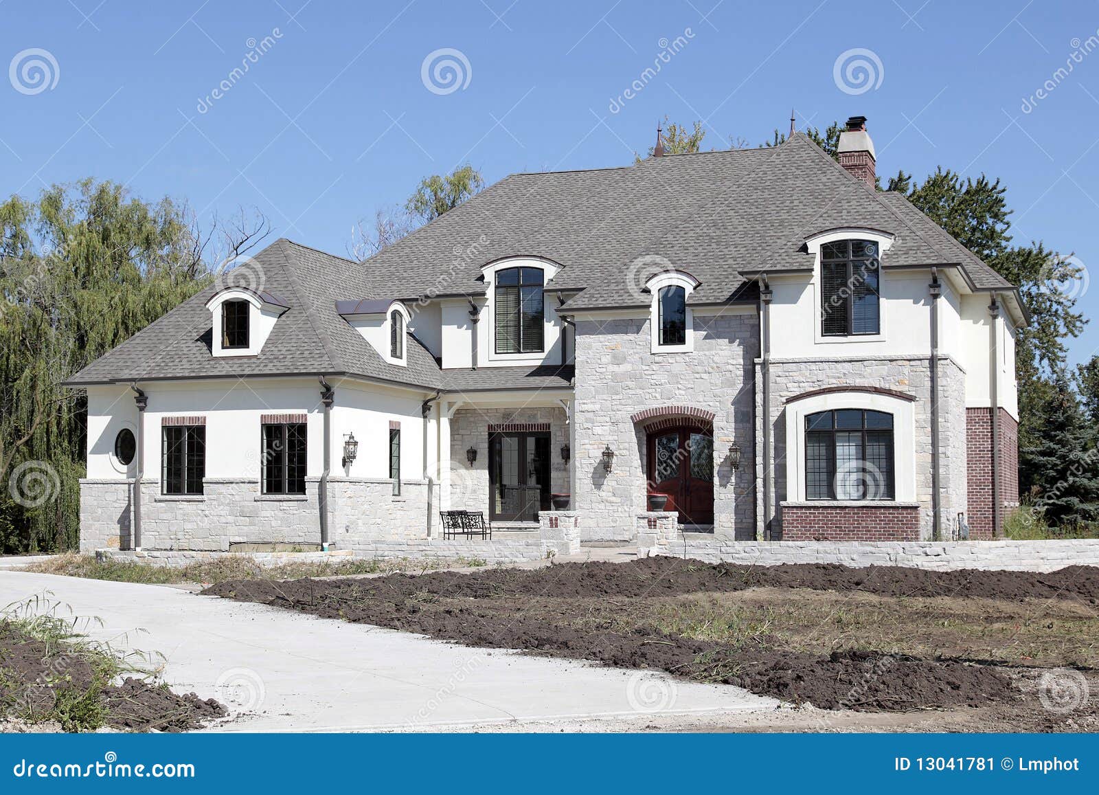New Construction Home with Unfinished Landscaping Stock Image - Image ...