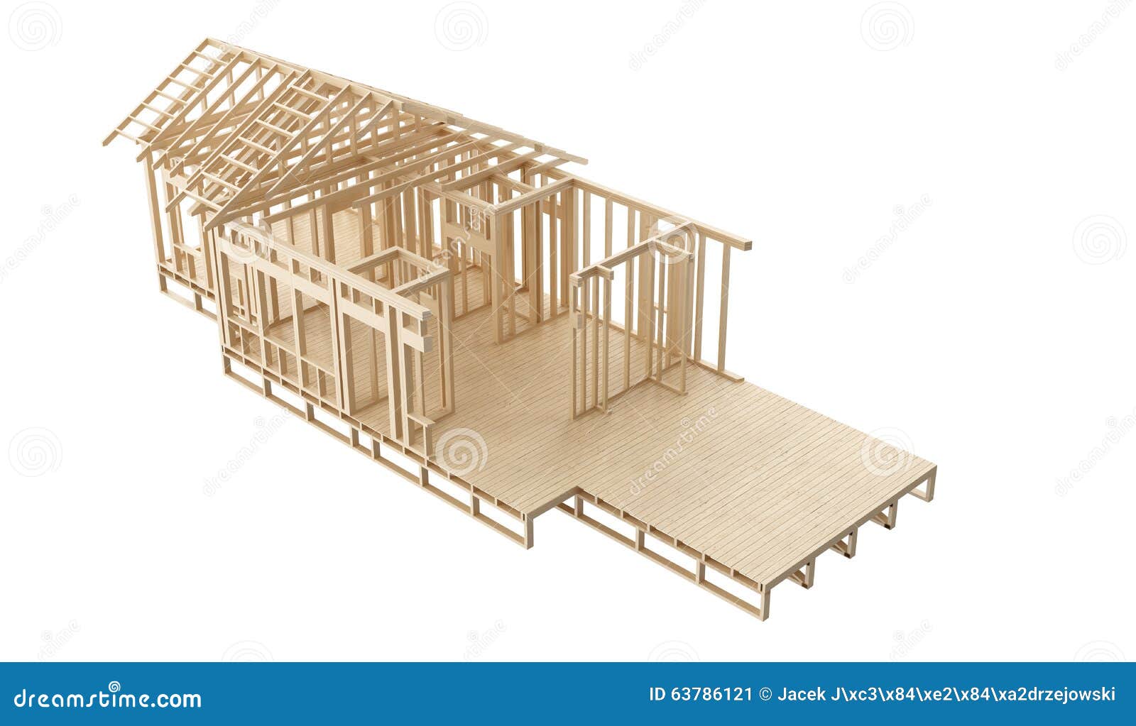 New Construction Home Wooden Framing Cut Out on White Background Stock ...