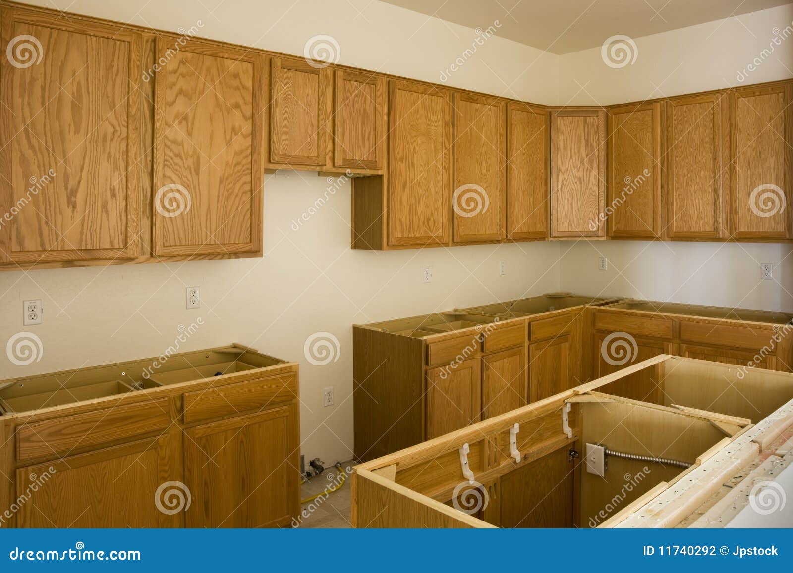 New Construction of Kitchen Interior Stock Photo - Image of wood ...