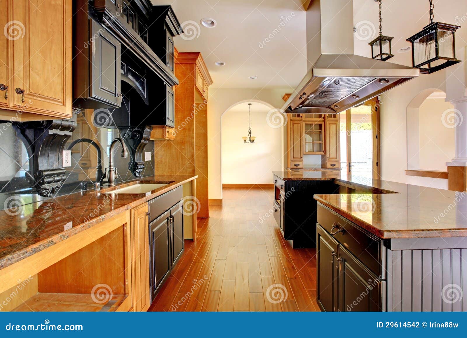 New Construction Luxury Home Interior. Kitchen with Beautiful Details ...