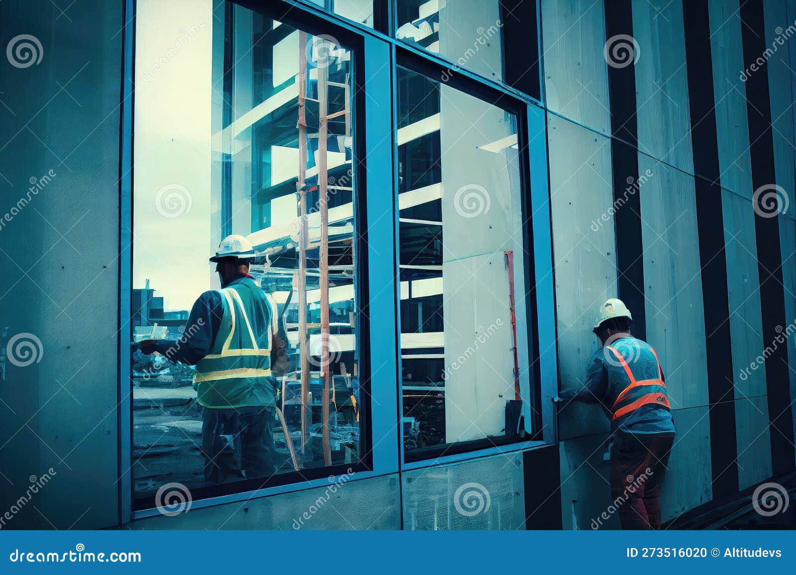 New Construction Project, Showing Plastic Windows Being Installed in ...