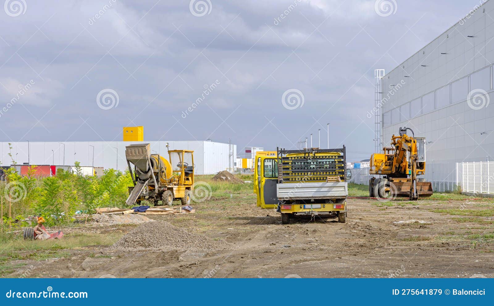 New Construction Site Machines Stock Image - Image of site, truck ...