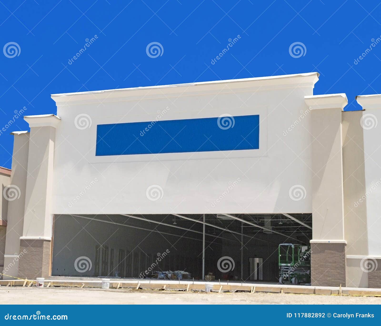 New Construction Store Front Stock Photo - Image of shopping, strip ...