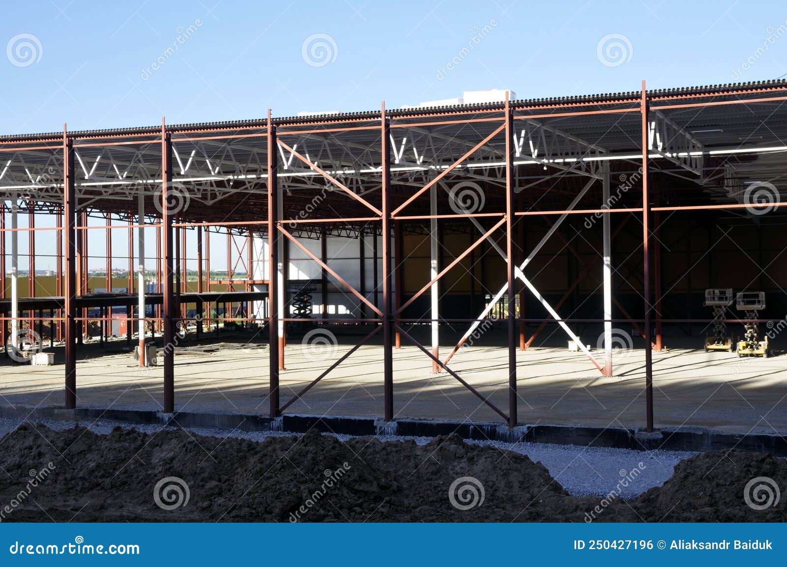 New Construction Warehouse Warehouse Logistics. Installation of Metal ...