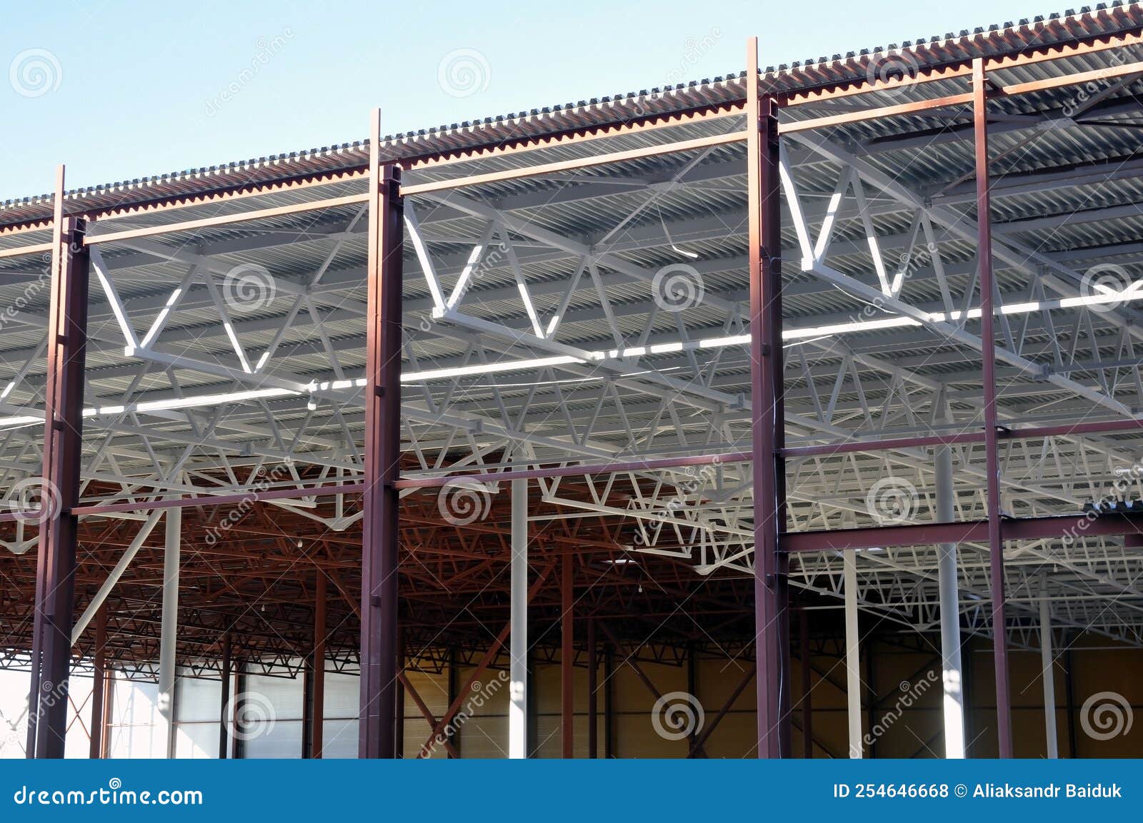 New Construction Warehouse Warehouse Logistics. Installation of Metal ...