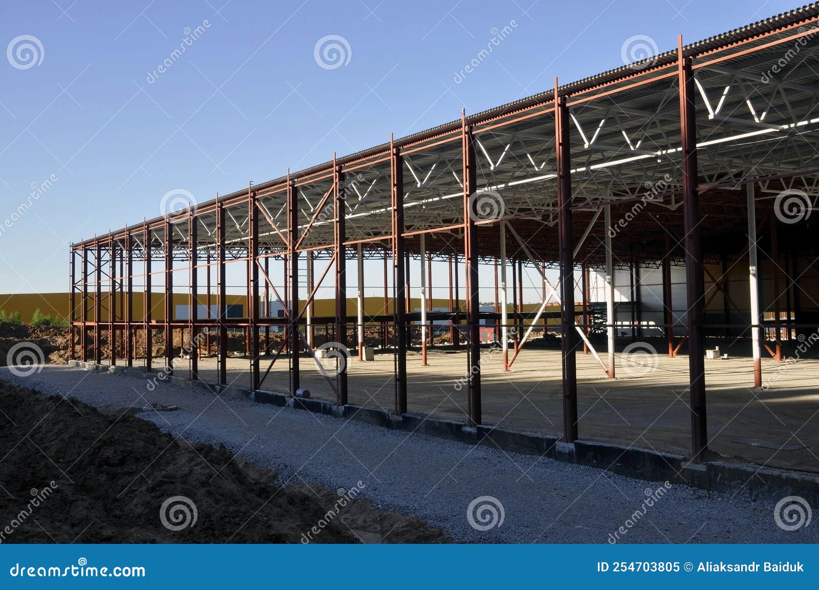 New Construction Warehouse Warehouse Logistics. Installation of Metal ...