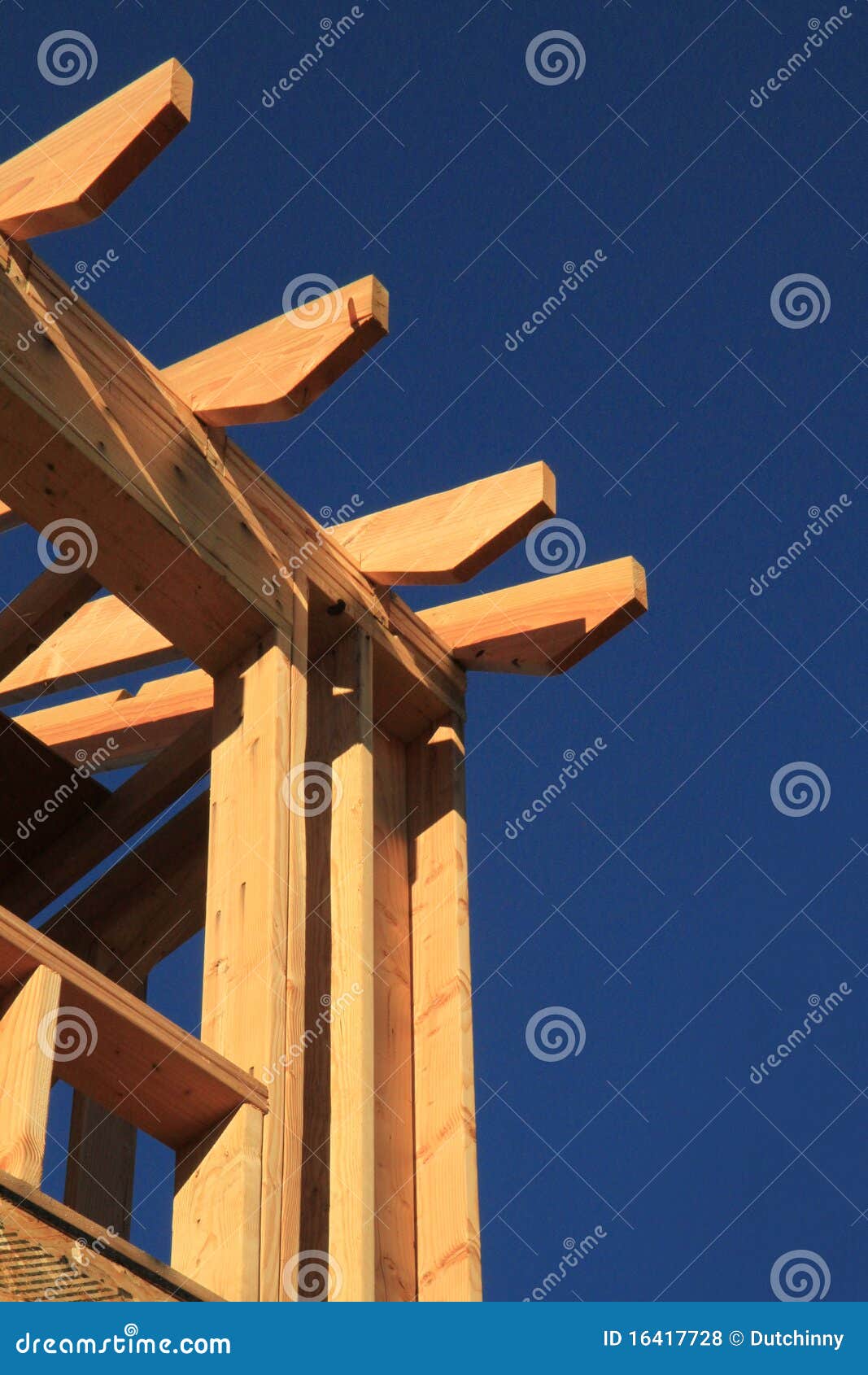 Wood Framing Work In Progress With Wood Framing Walls And Ceiling Or ...