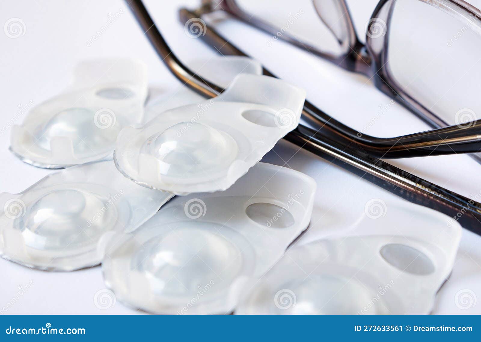New Contact Lens Packaging with Glasses. Stock Image - Image of eyes ...