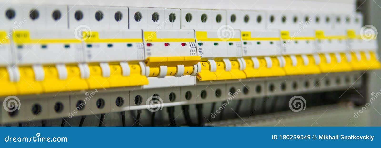 New Control Panel with Electrical Equipment. Automatic Electricity ...