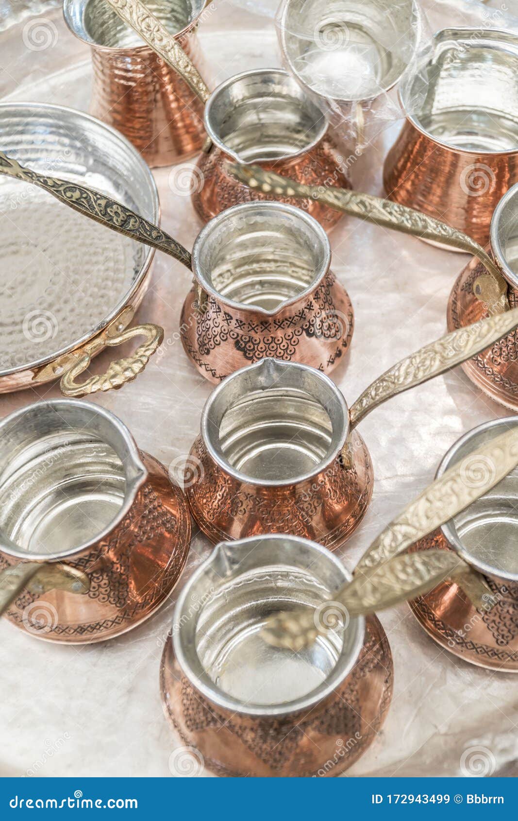 New Cooper Turkish Pots in Bazaar in Turkey Stock Image - Image of ...