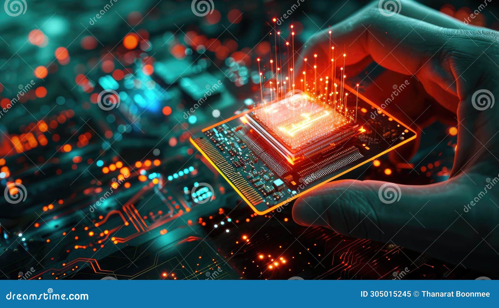 A New CPU Technology Concept with a Hand Holding a New Generation CPU ...