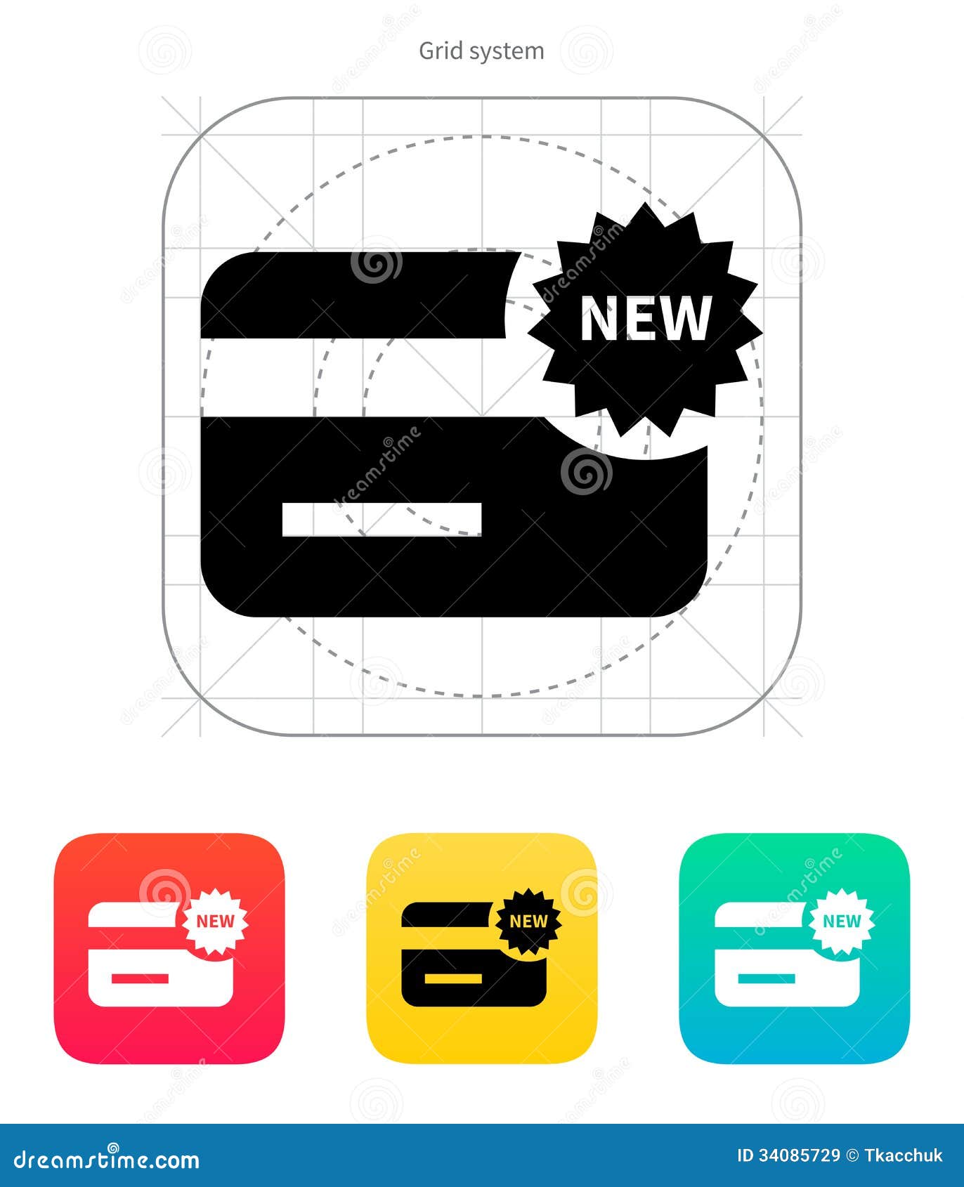 New credit card icon. stock vector. Illustration of shopping - 34085729