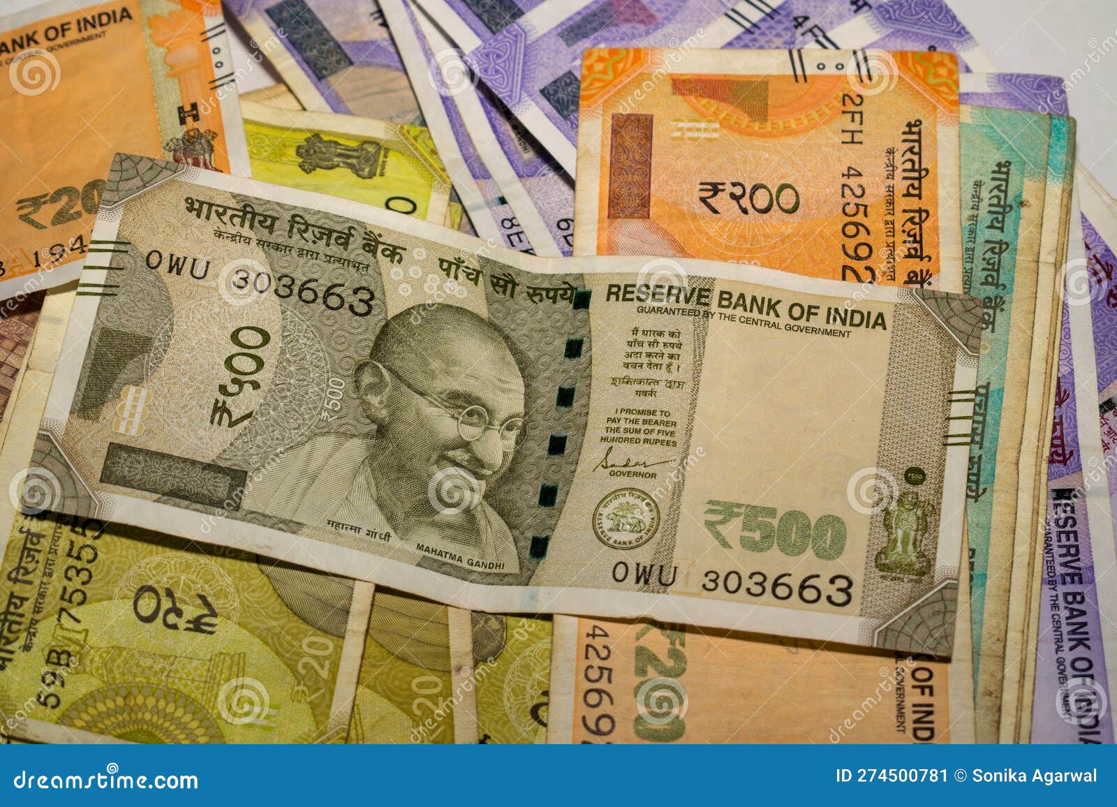 New Currency Notes of the Indian Rupee Stock Image - Image of trade ...