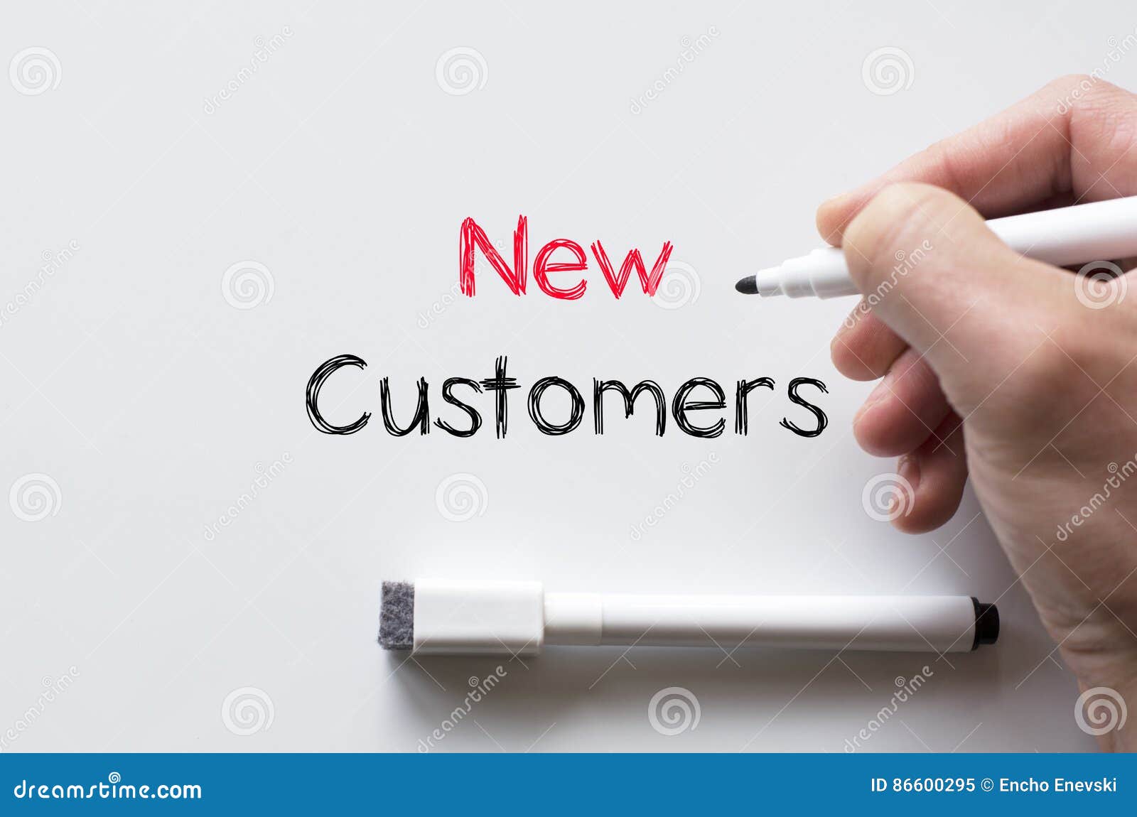 New Customers Written on Whiteboard Stock Image - Image of business ...