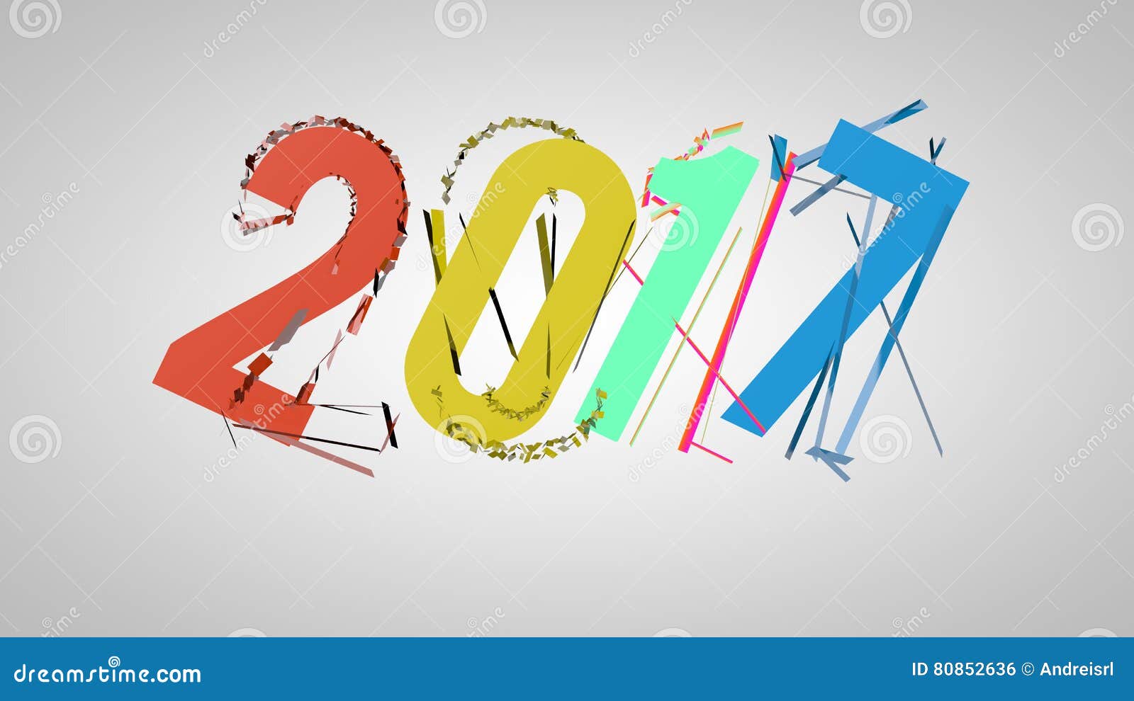 New 2D 2017 COLORED Numbers Stock Illustration - Illustration of ...