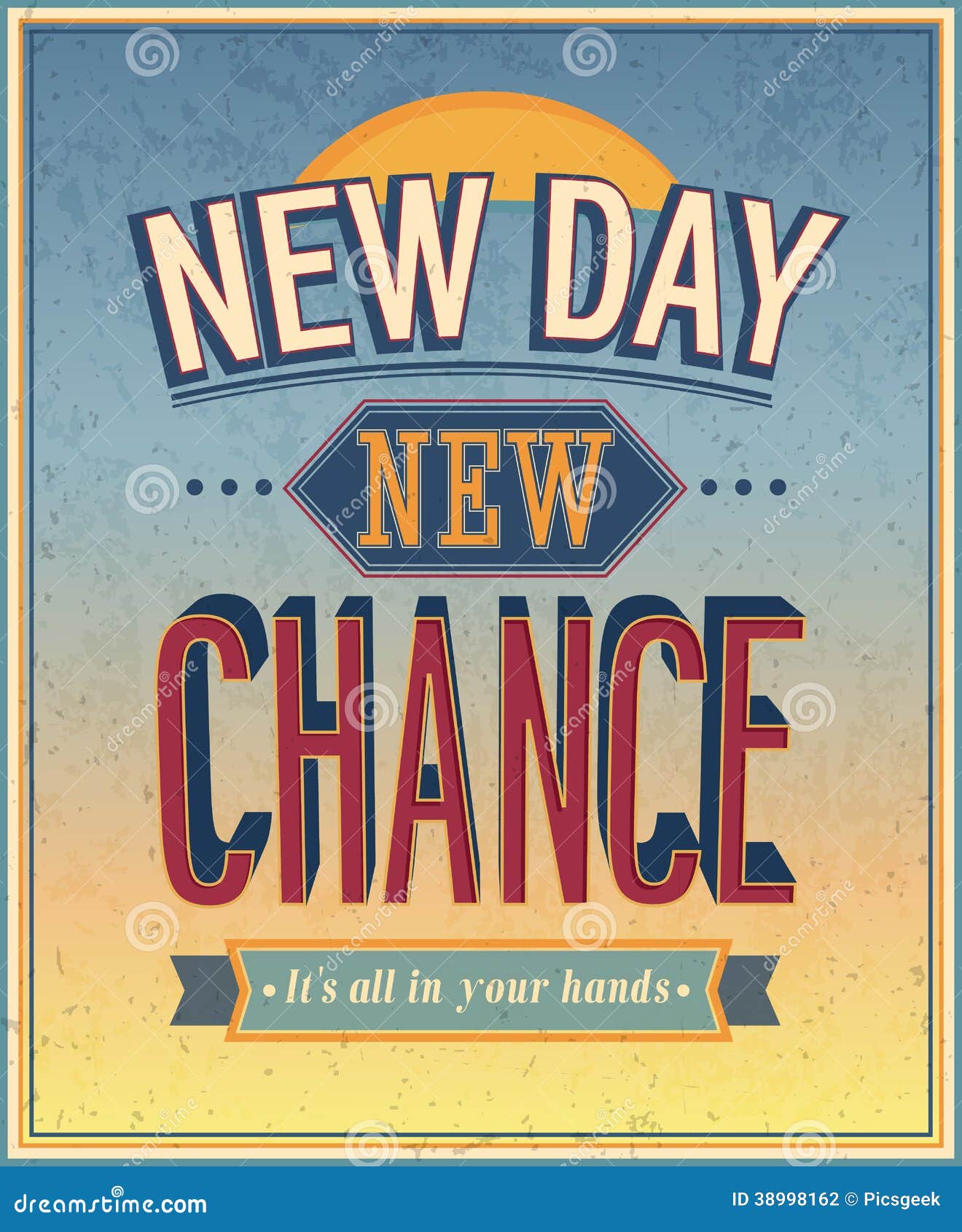 New Day, new chance stock vector. Illustration of label - 38998162