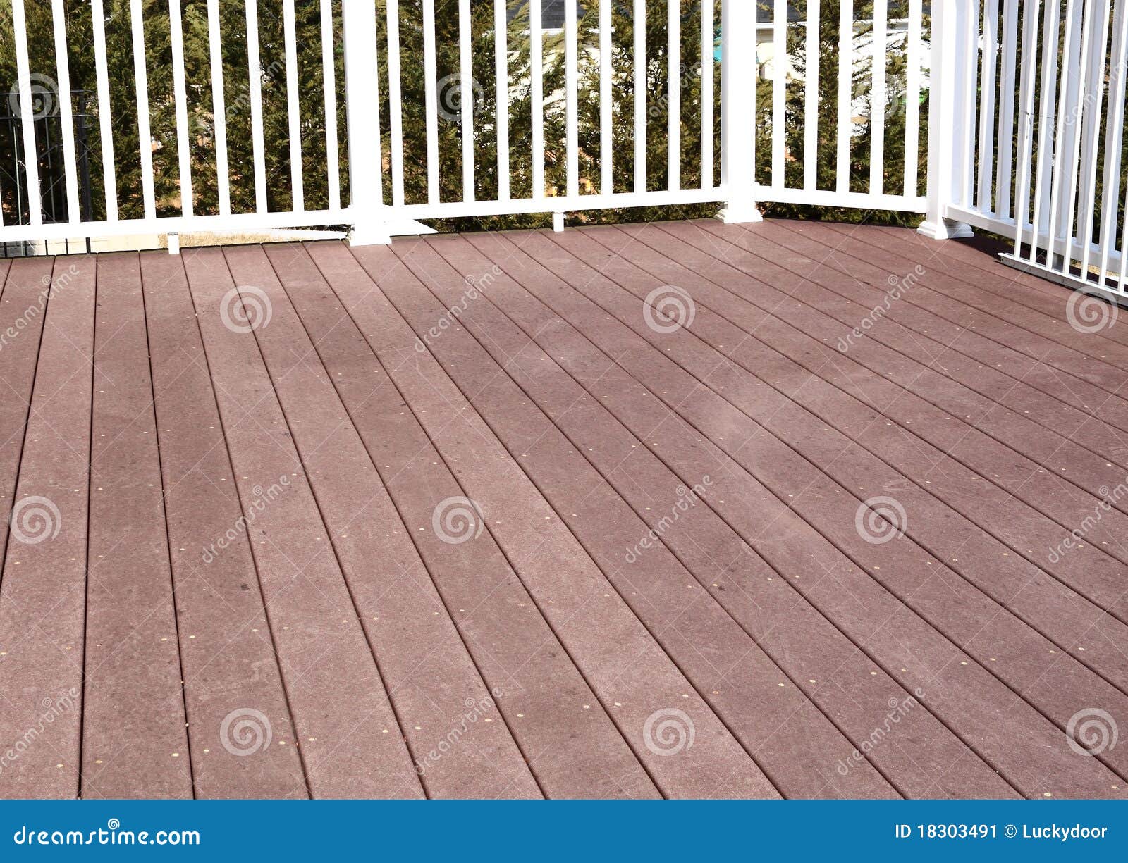 New Deck stock image. Image of house, floor, railing - 18303491