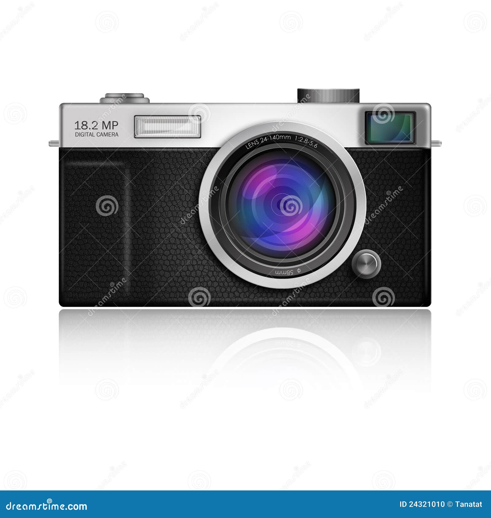 New Design of Digital Camera in Classic Style Body Stock Illustration ...